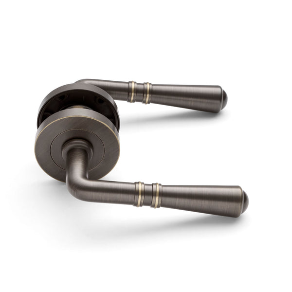 Lexton Aged Brass Passage Door Handle | Manovella