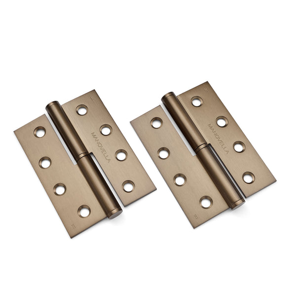 Aged Brass Lift Off Right Hand Hinge (Pair) 100mm x 75mm - Manovella