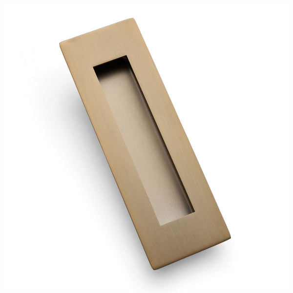 Aged Brass Sliding Door Flush Pull 150mm x 50mm | Manovella
