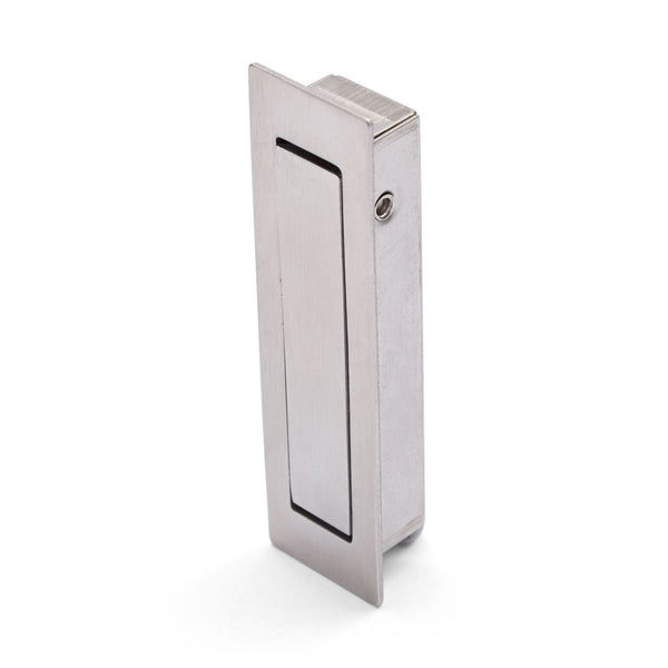 Brushed Nickel Concealed Sliding Door Edge Pull- Manovella