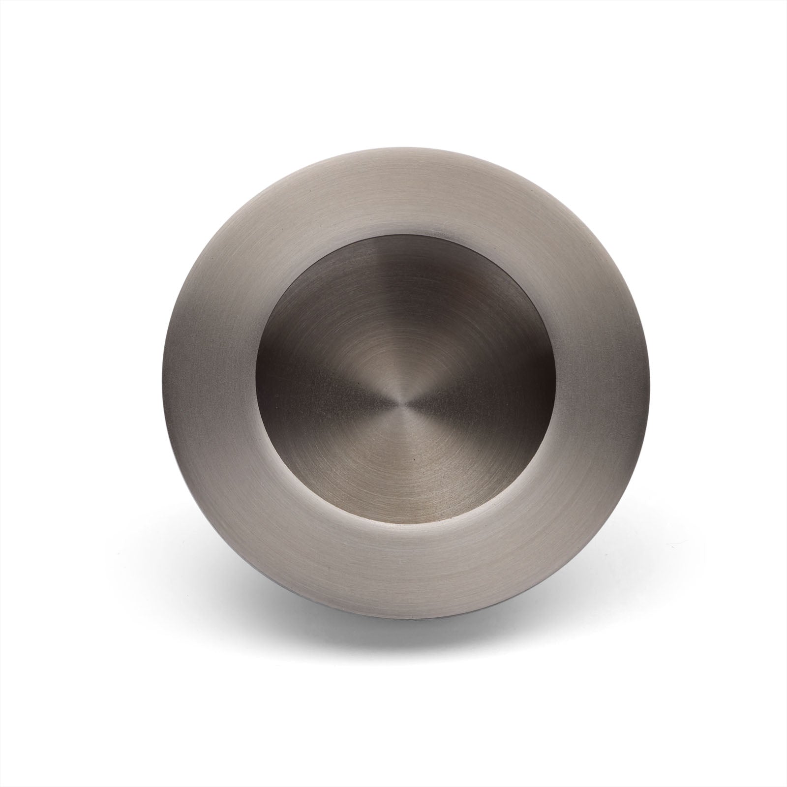 Brushed Nickel Sliding Door Round Flush Pull 65mm | Manovella