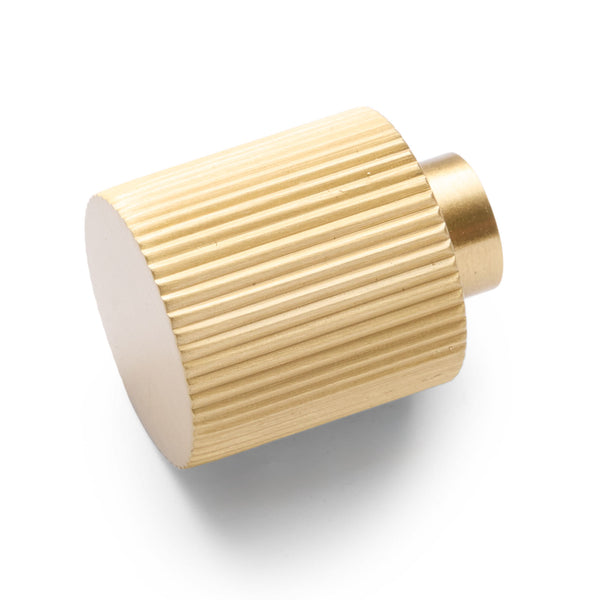 Brushed Brass Fluted Knob - Rhea - Manovella