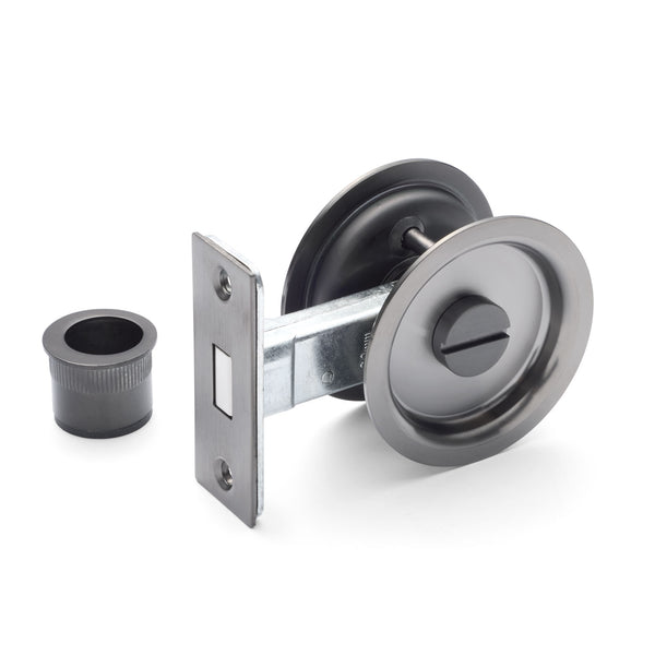 Gunmetal Round Sliding Cavity Privacy Lock | Manovella