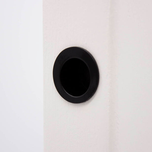 Matt Black Round Sliding Door Finger Pull - Manovella