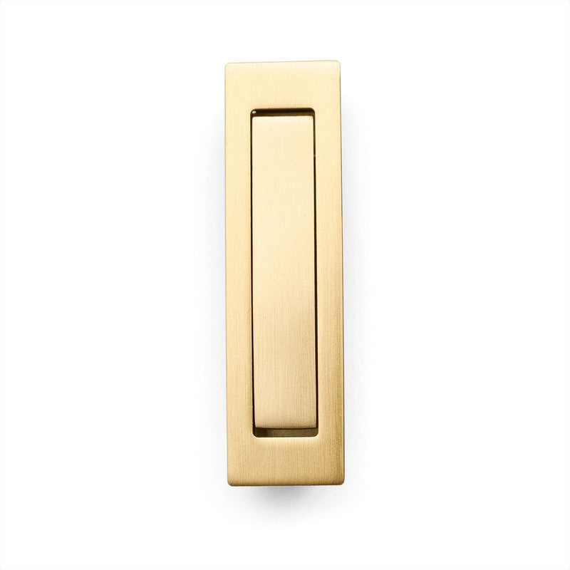 Satin Brass Concealed Sliding Door Edge Pull- Manovella