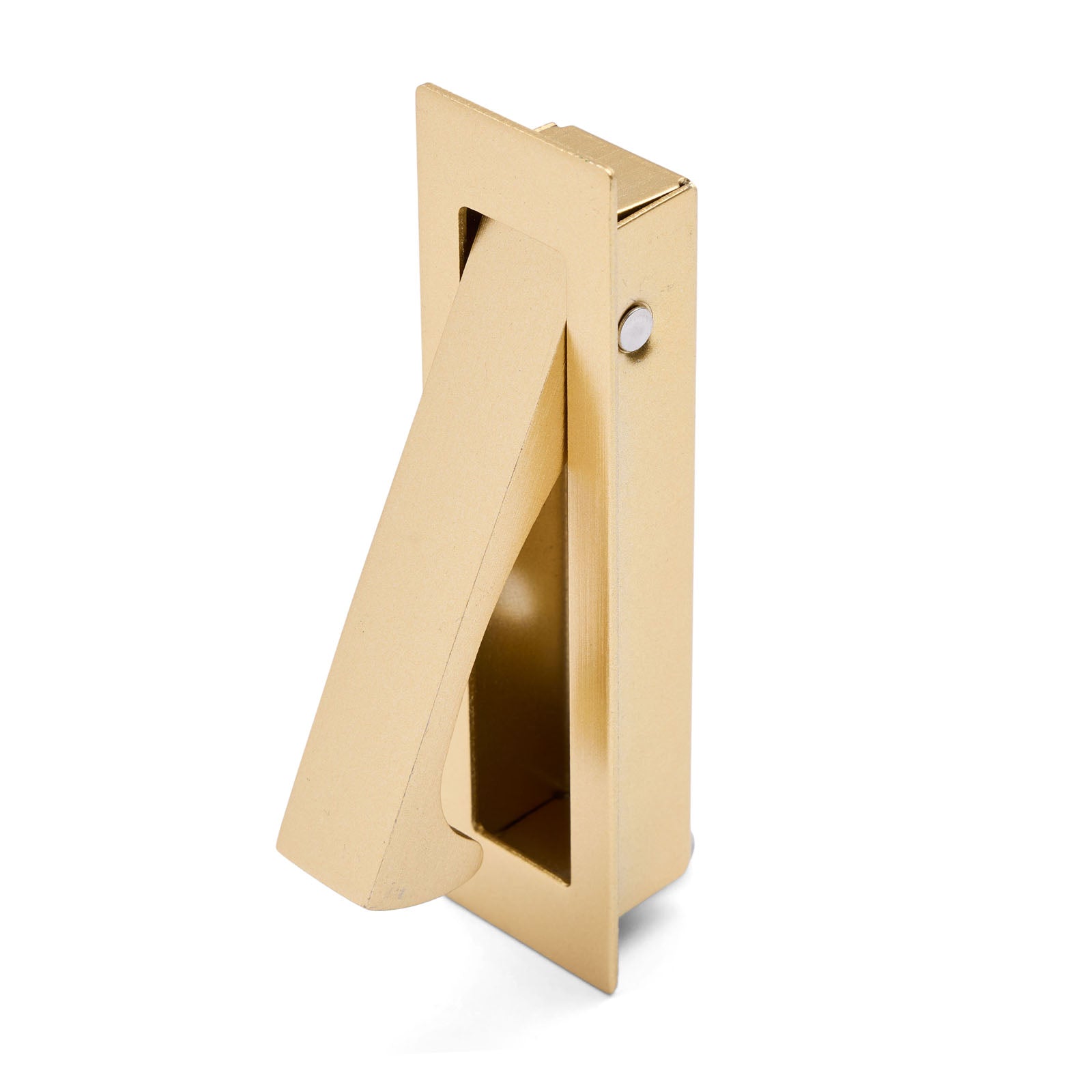 Satin Brass Concealed Sliding Door Edge Pull- Manovella