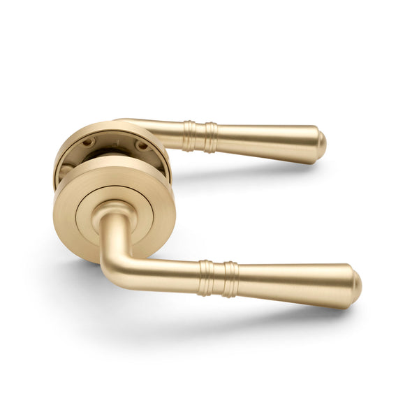 Lexton Satin Brass Passage Door Handle | Manovella
